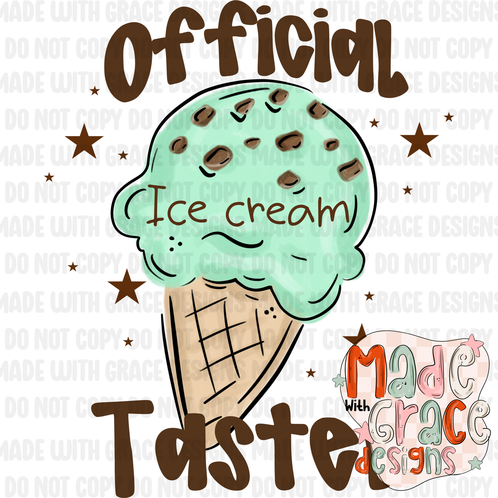 Official Ice cream taster PNG – Made with Grace Designs