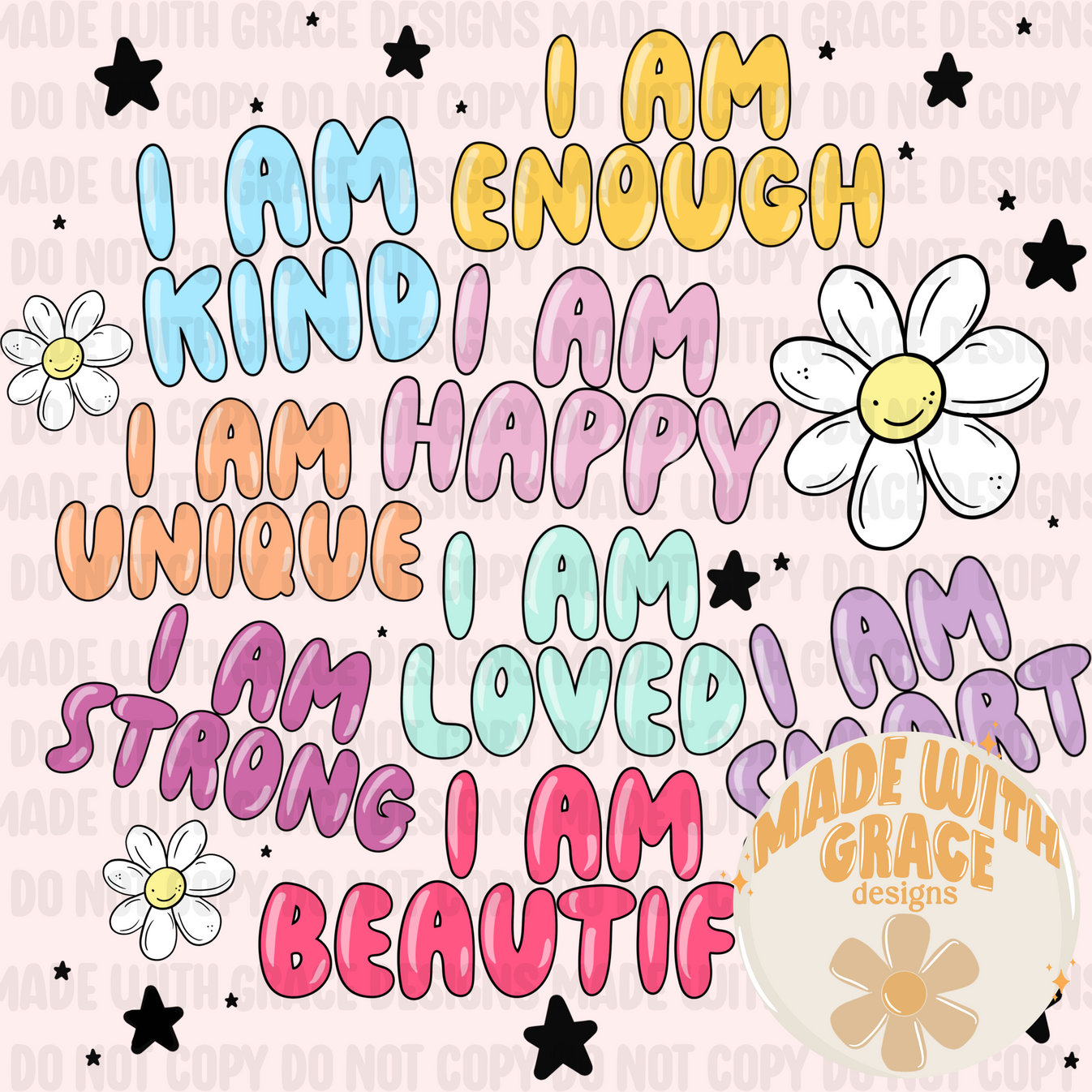 Girly Affirmation PNG – Made with Grace Designs