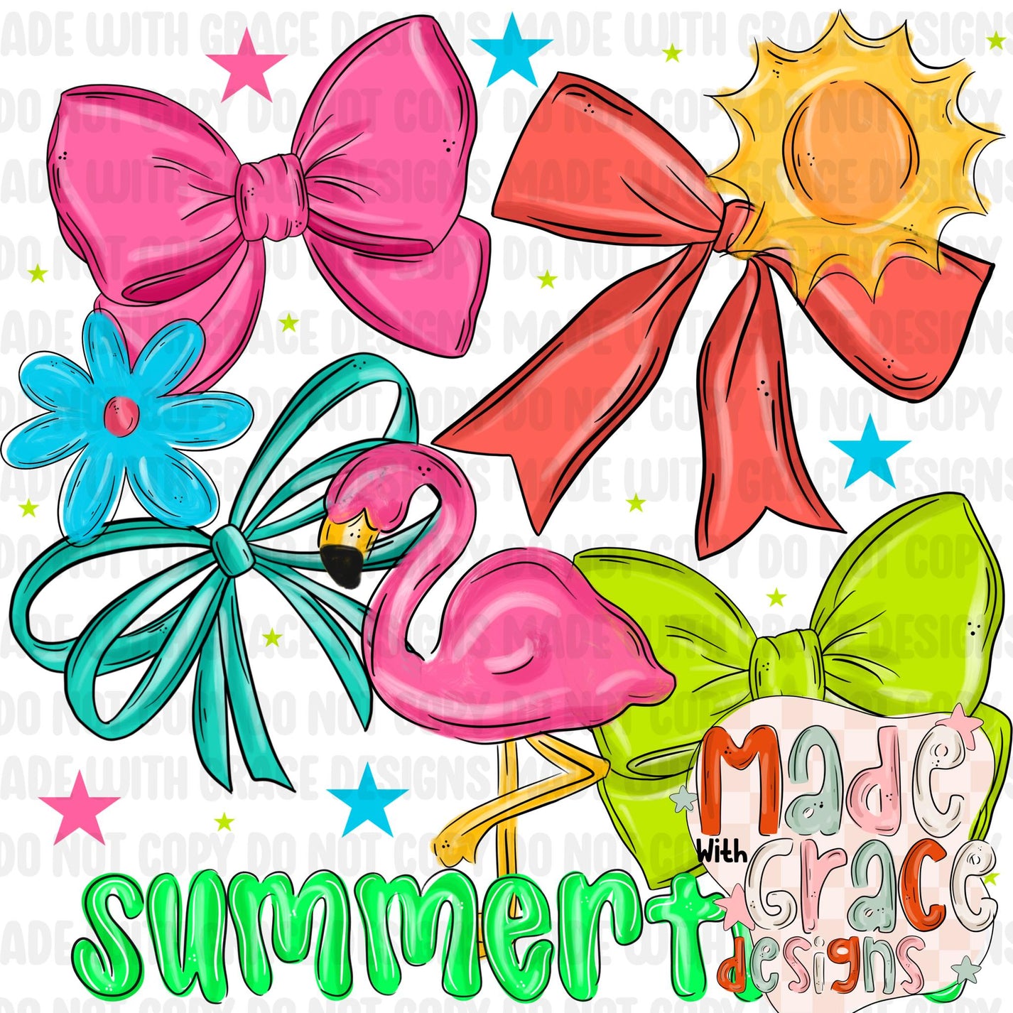 Neon Bows PNG – Made with Grace Designs