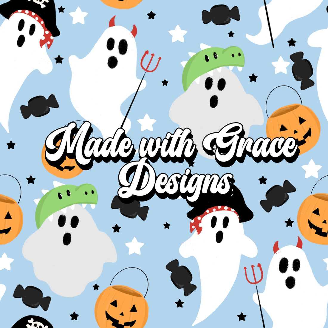 Trick or Treat Ghosts Seamless – Made with Grace Designs
